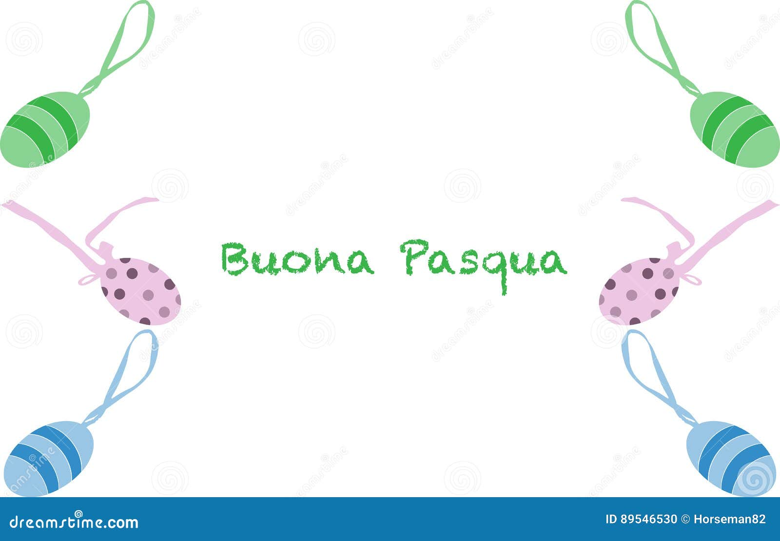 Happy Easter Greeting Card, Italian Version Stock Illustration ...