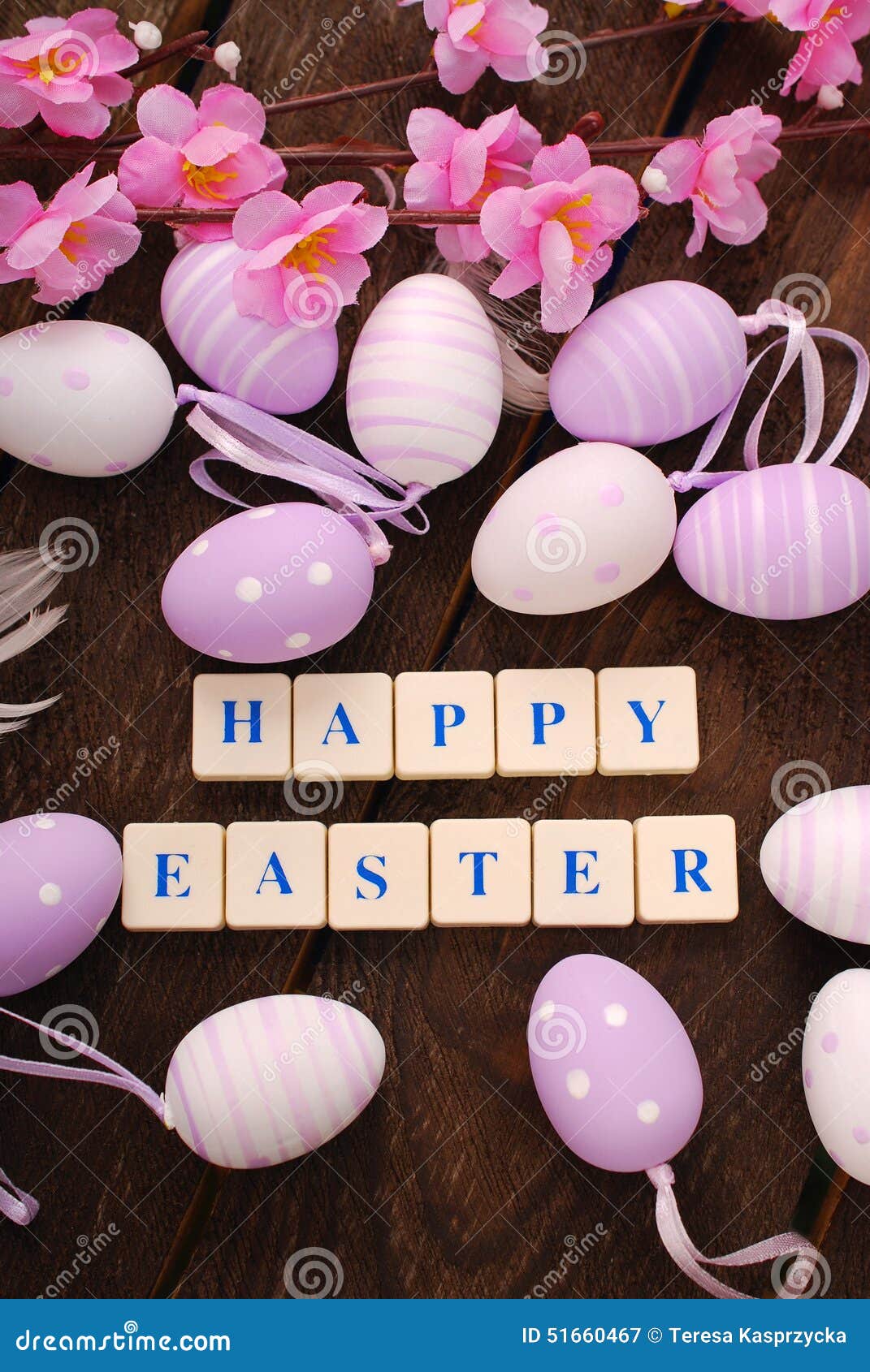 Happy easter stock image. Image of holiday, pink, festive - 51660467