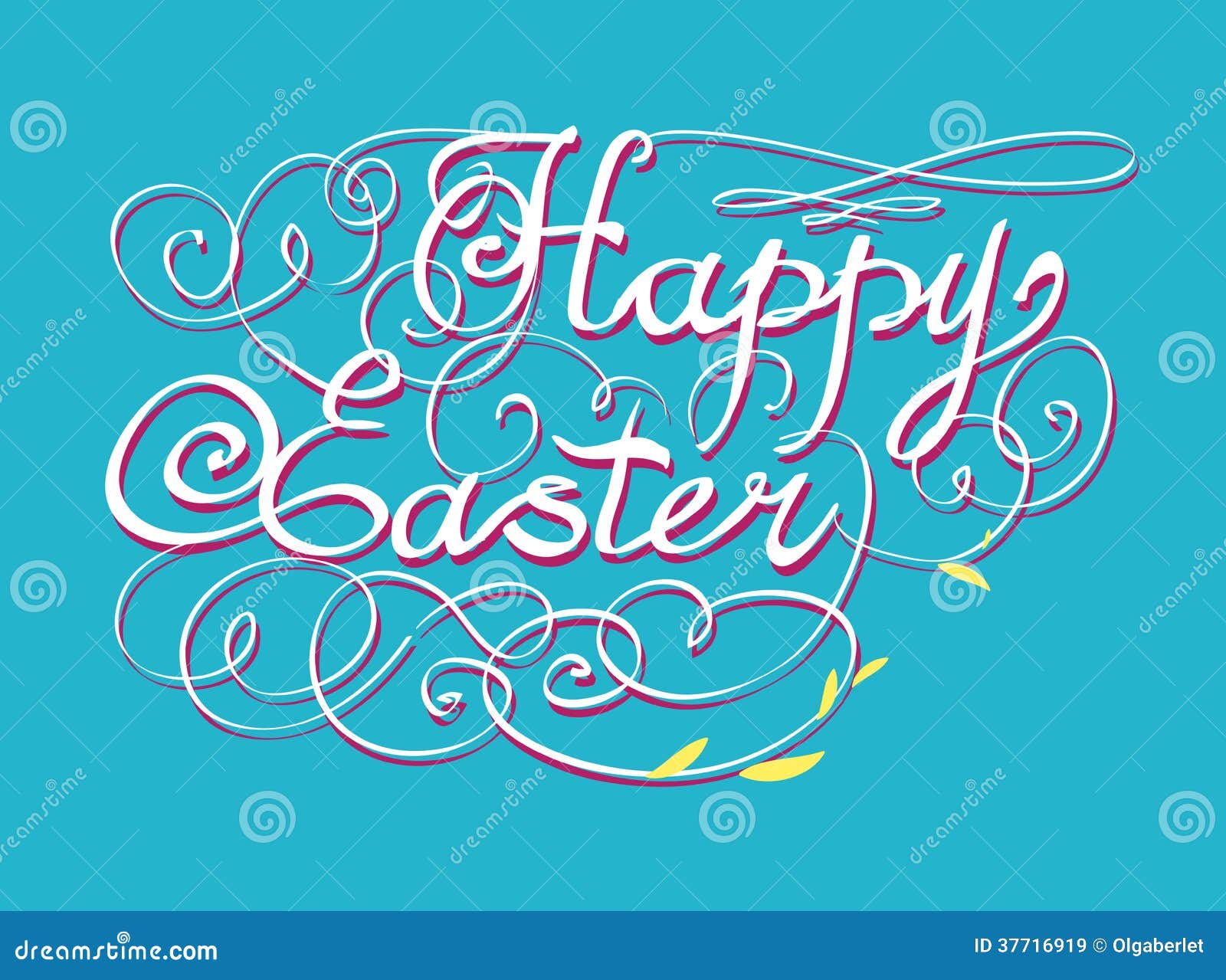 HAPPY EASTER Hand Lettering Stock Illustration - Illustration of label ...