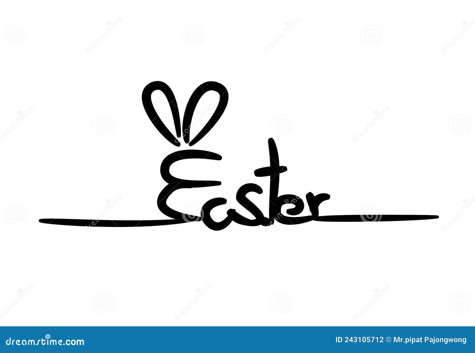 Happy Easter Hand Lettering, Hand Drawn Vector Illustration, Greeting ...