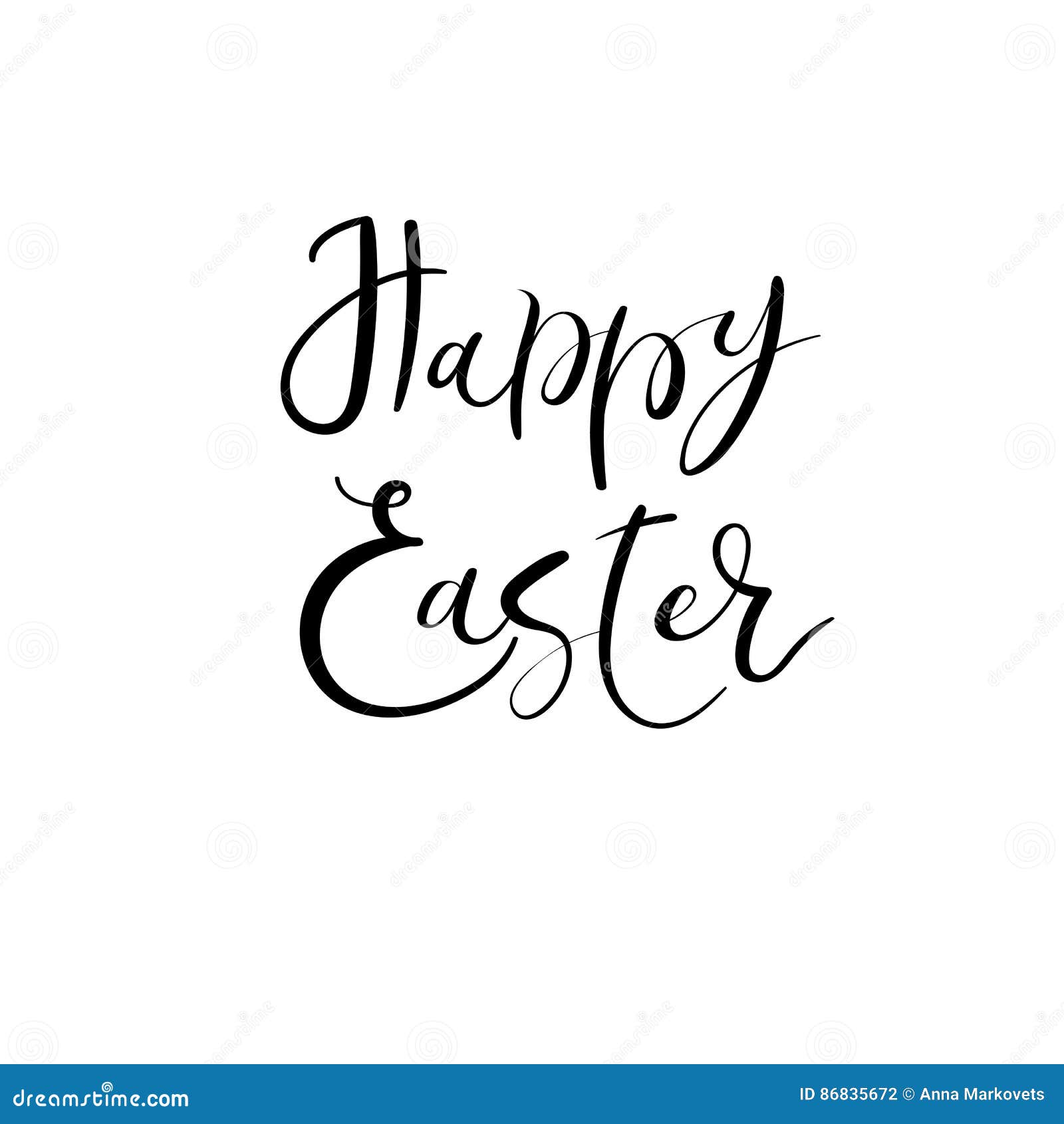 Happy Easter Hand Lettering Text. Modern Calligraphy Style Greeting ...