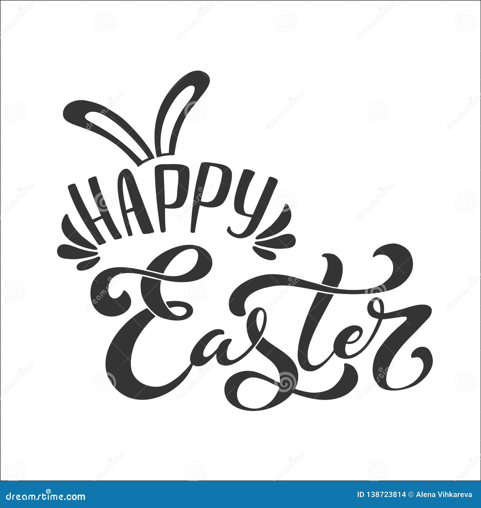 Happy Easter Handwritten Lettering Typography. Hand Drawn Design ...