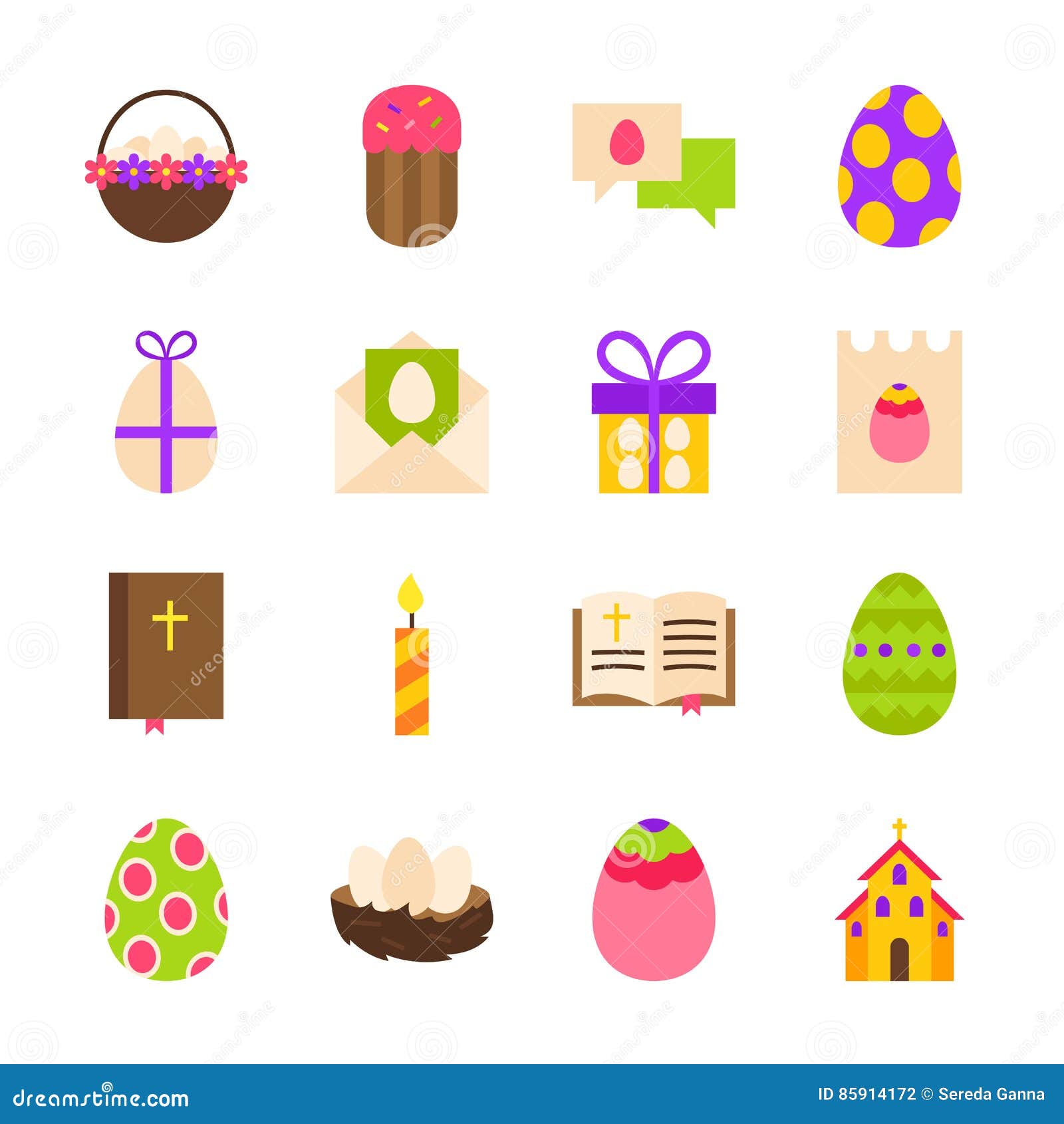 Happy Easter Holiday Objects Stock Vector - Illustration of hunt ...