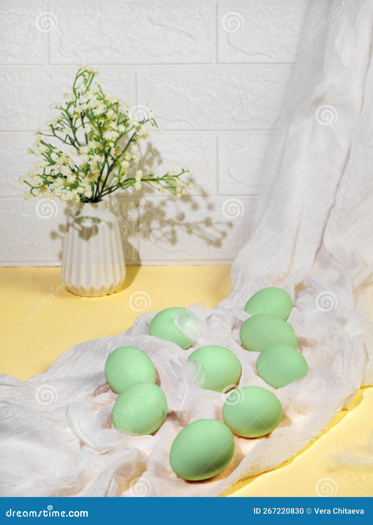 Happy Easter. Home Bright Interior with Easter Decor. Minimalistic ...