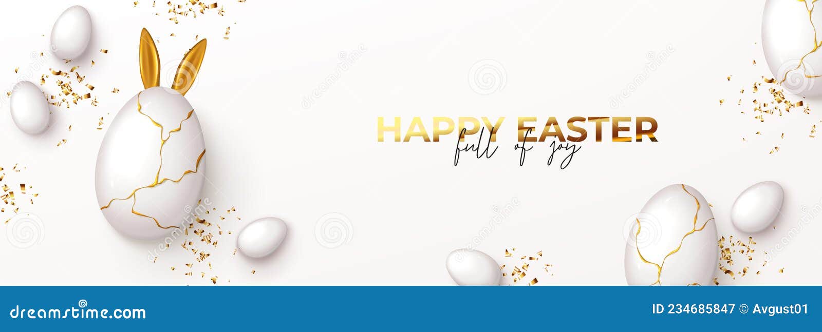 Happy Easter Horizontal Banner Stock Vector - Illustration of ...