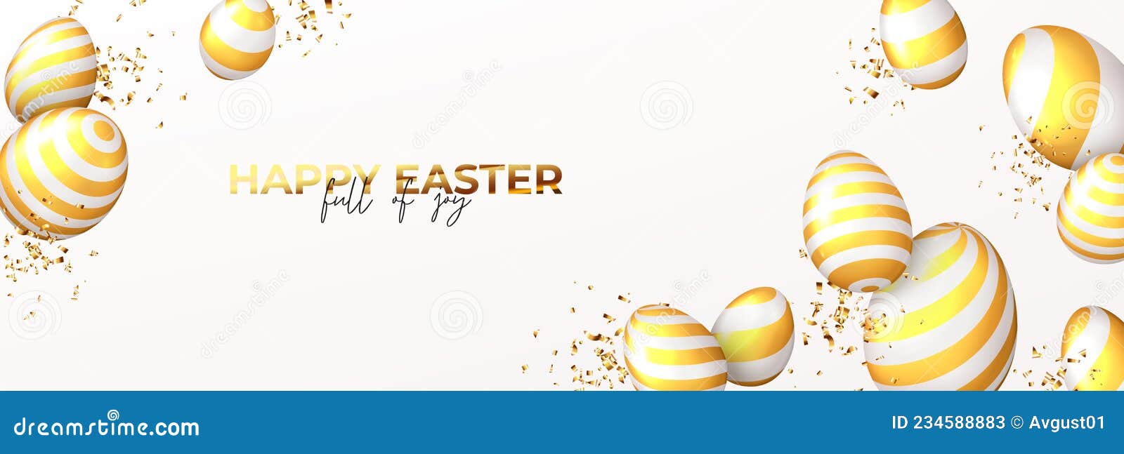 Happy Easter Horizontal Banner Stock Vector - Illustration of spring ...