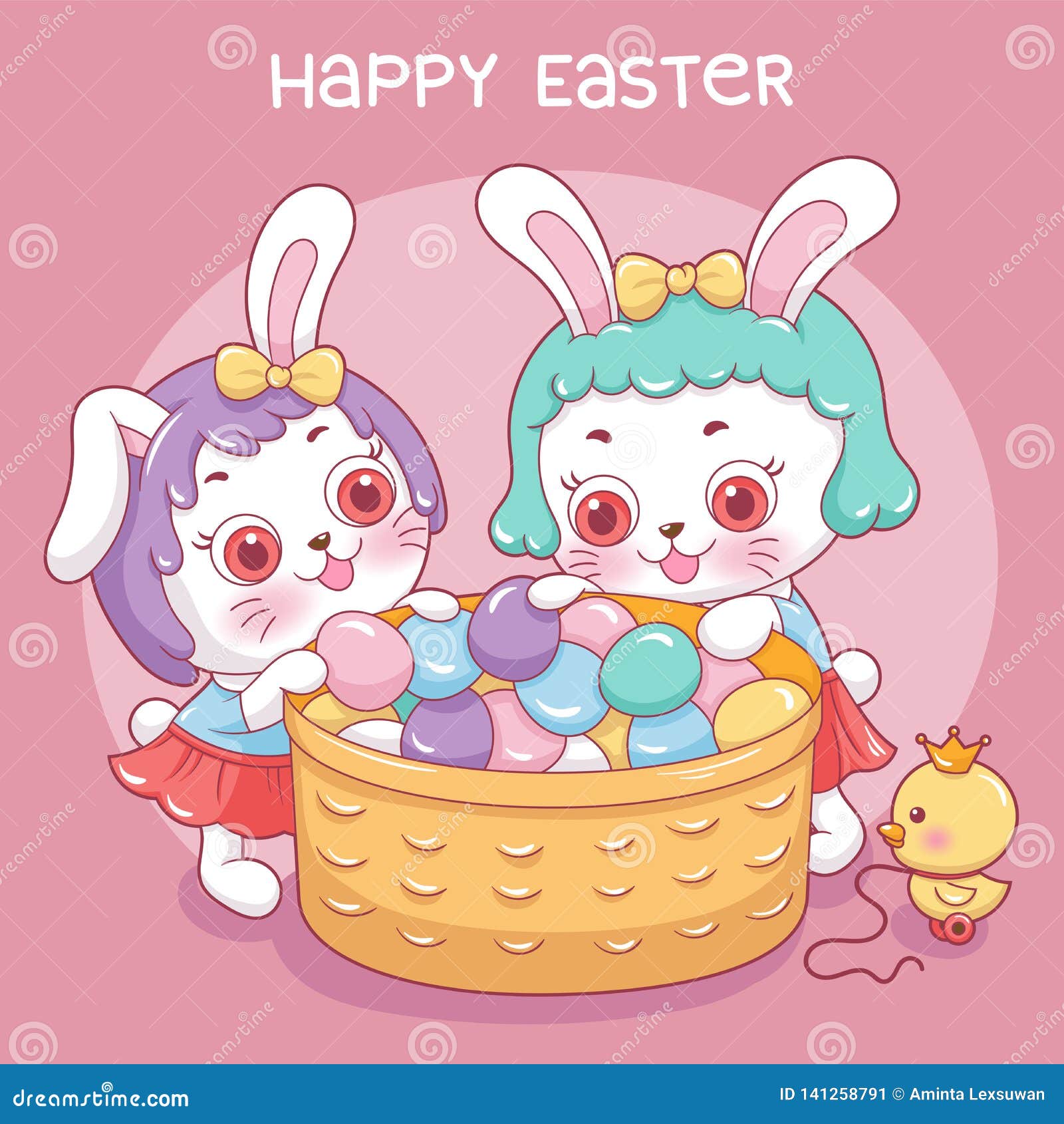Happy Easter_4 stock vector. Illustration of white, happy - 141258791