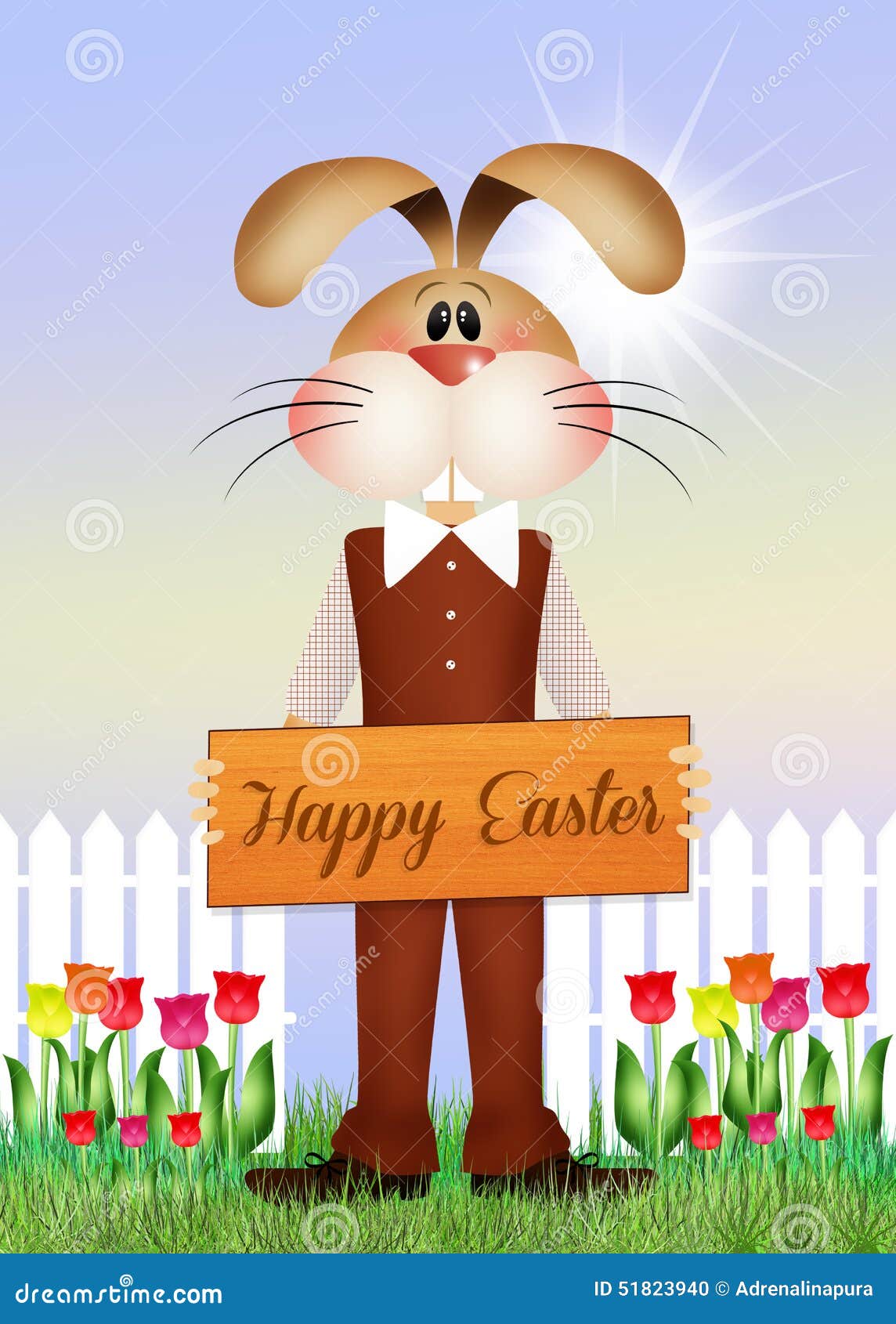 Happy Easter stock illustration. Illustration of nature - 51823940