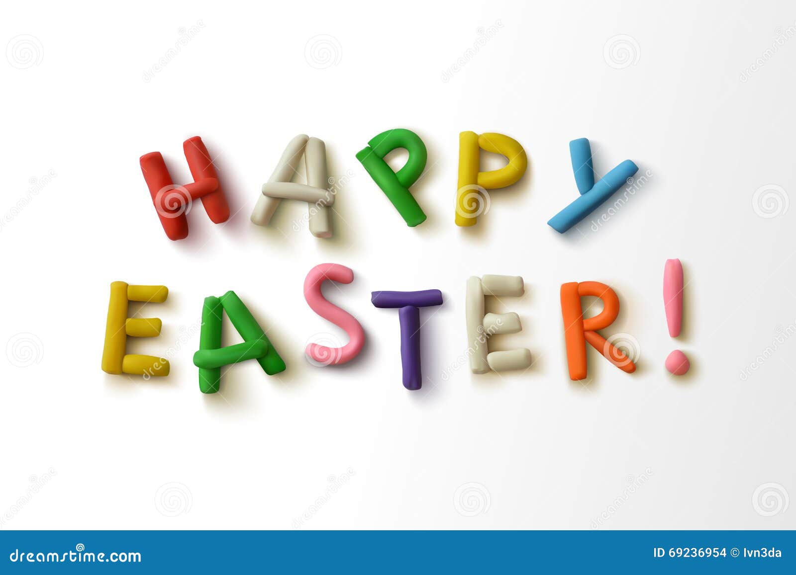 Happy Easter! Inscription of Colorful Plasticine Letters. Stock ...