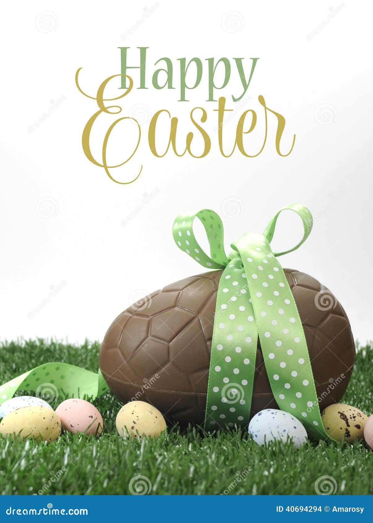 Happy Easter Large Chocolate Easter Egg with Sample Text Stock Photo ...