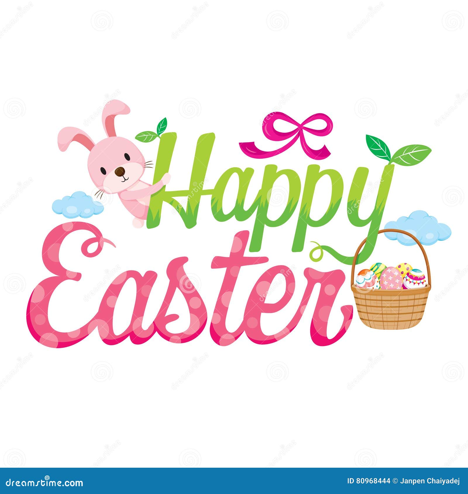 Happy Easter Letter Decorating Stock Vector - Illustration of festive ...