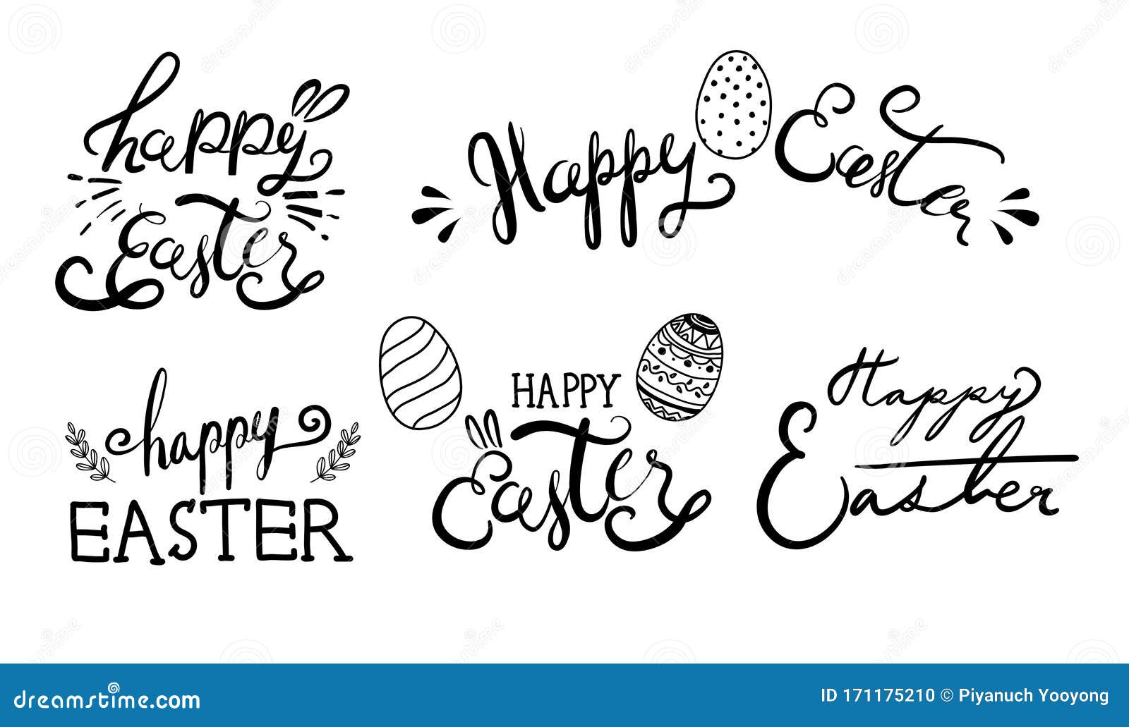 Happy easter lettering stock illustration. Illustration of festive ...