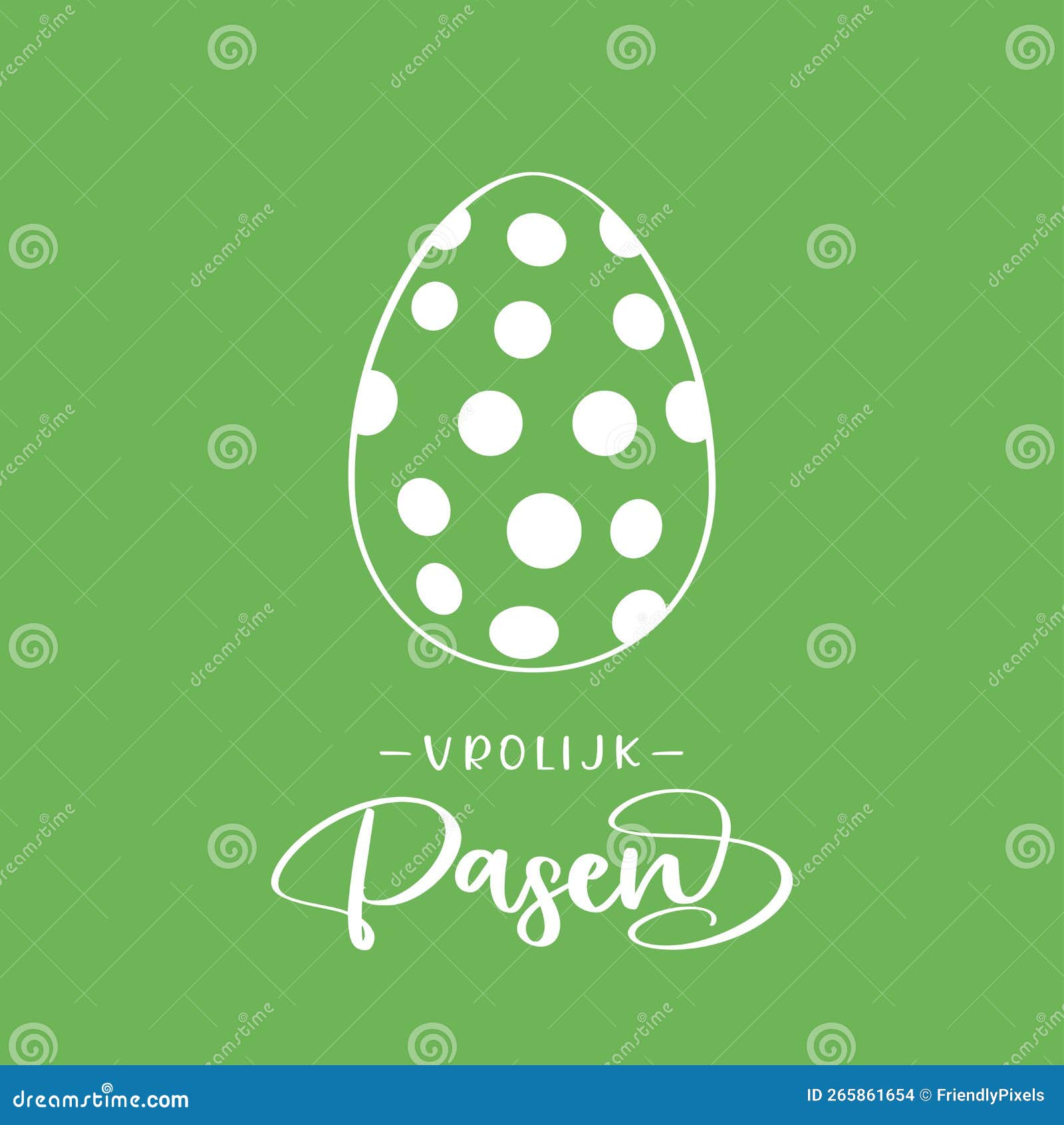 Happy Easter Lettering in Dutch with Easter Egg Stock Vector ...