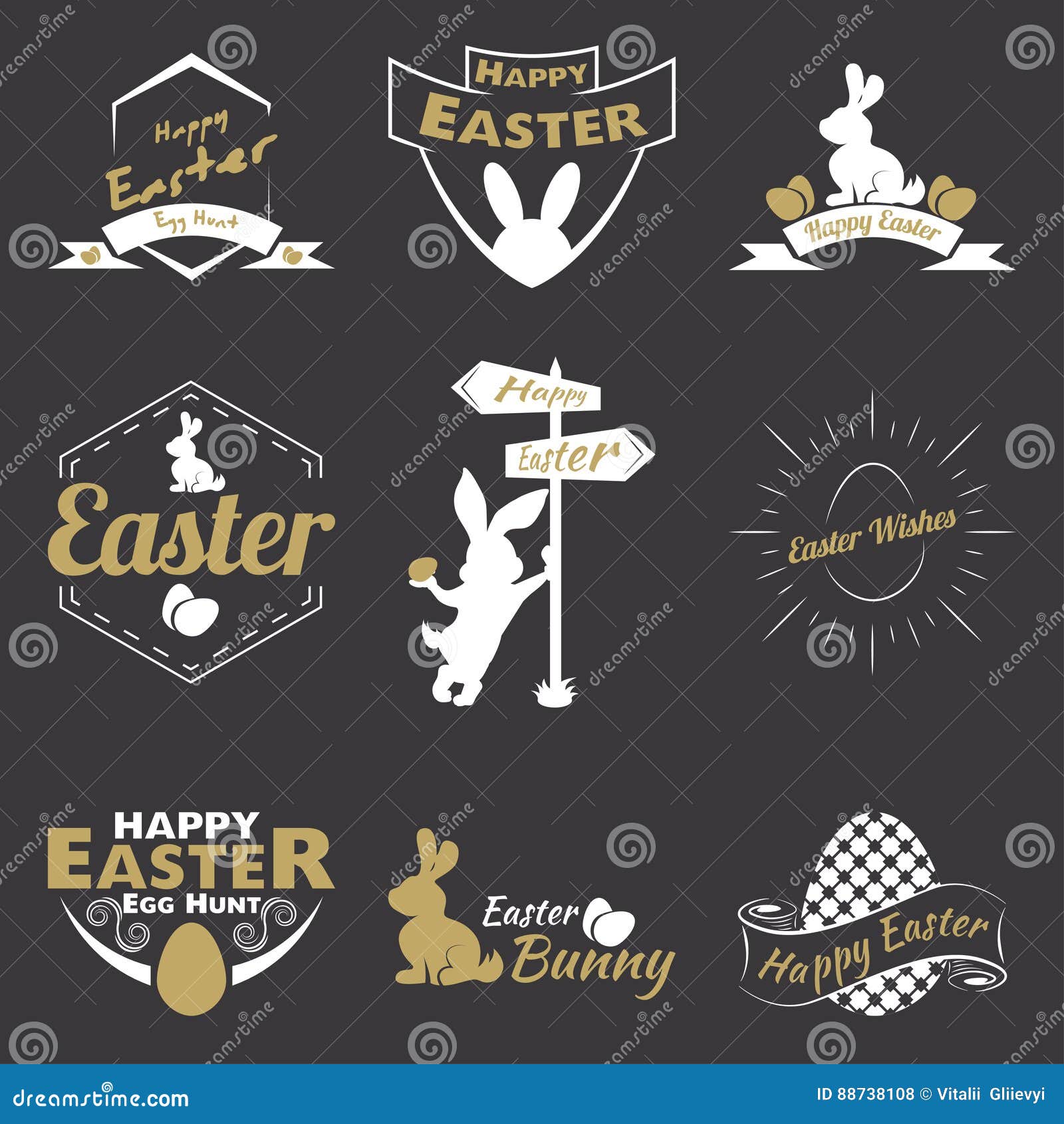 Happy Easter logo stock vector. Illustration of drawn - 88738108