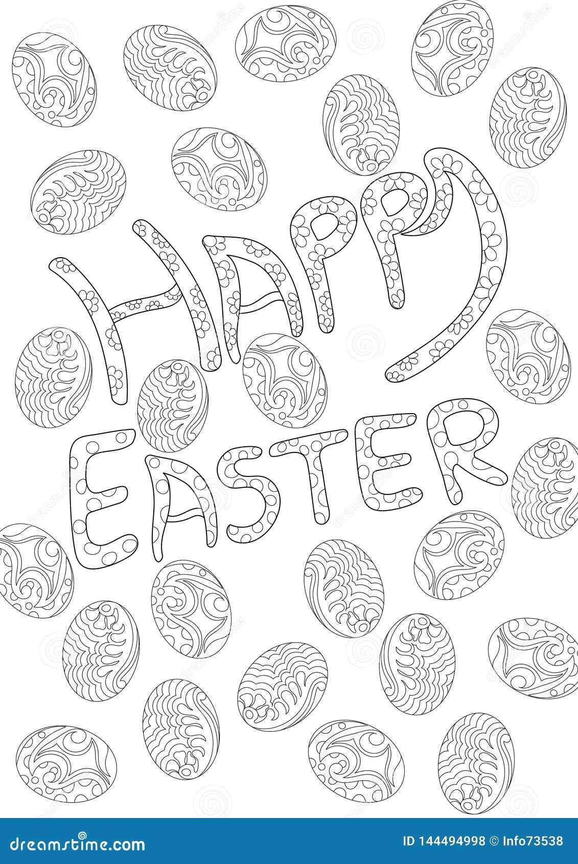 Happy Easter Message with Eggs Stock Vector - Illustration of message ...
