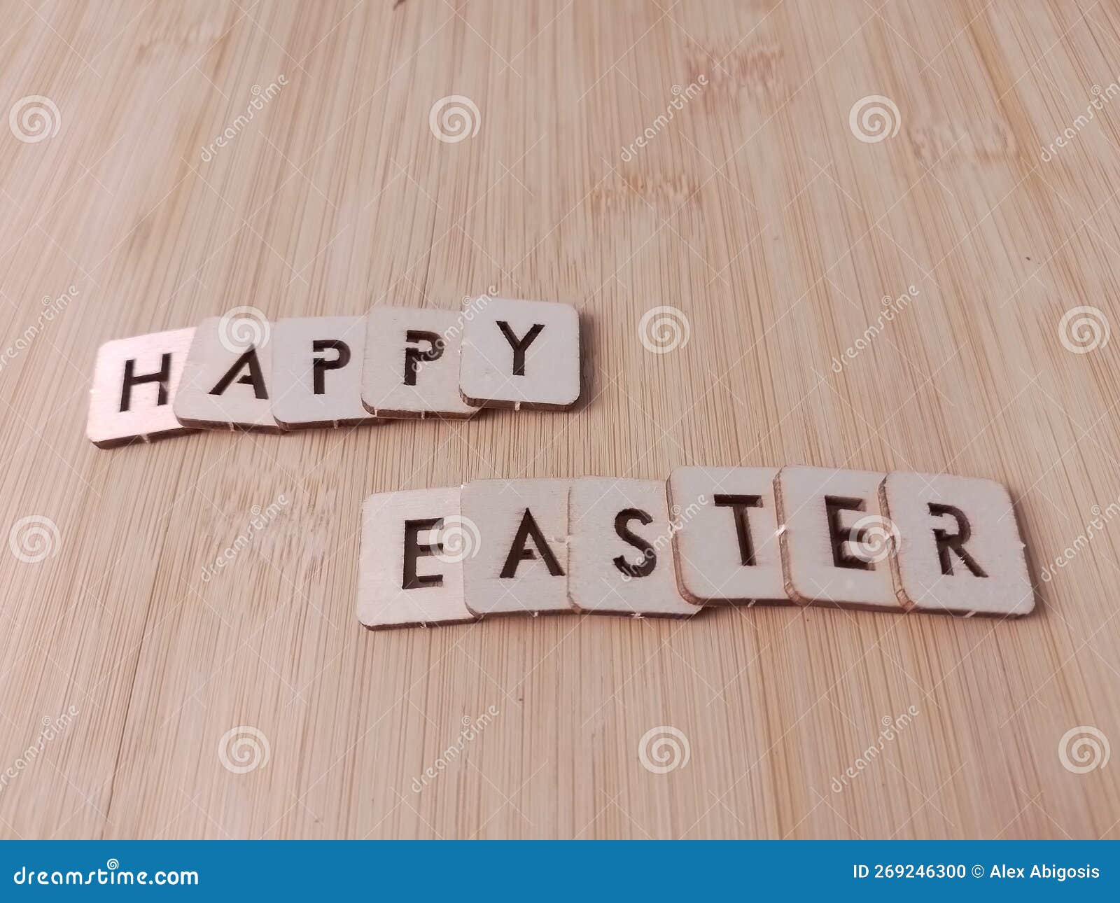 Happy Easter Message Written on Wood Blocks on a Wood Background Stock ...