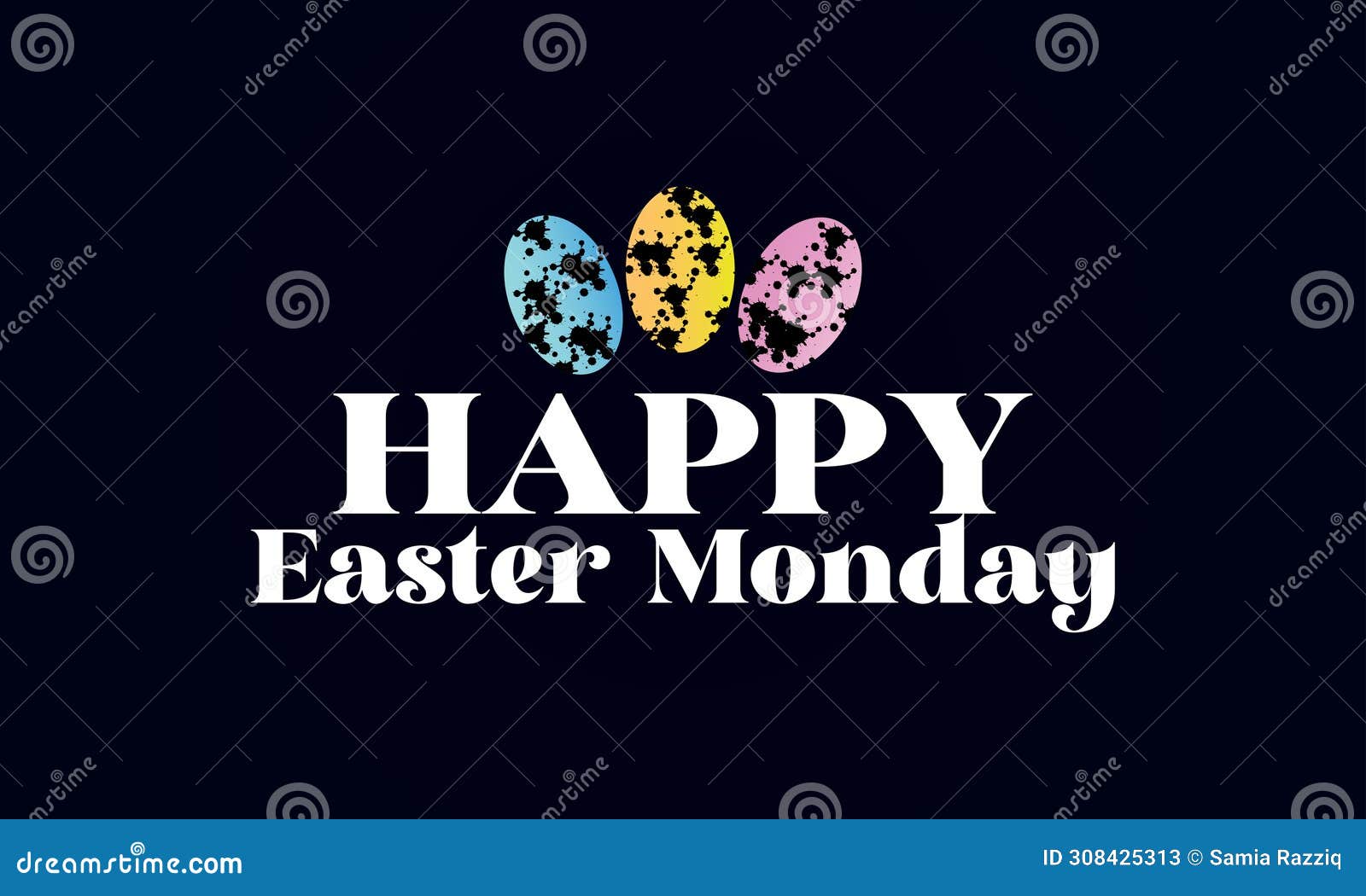Happy Easter Monday Beautiful Text Illustration Design Stock ...