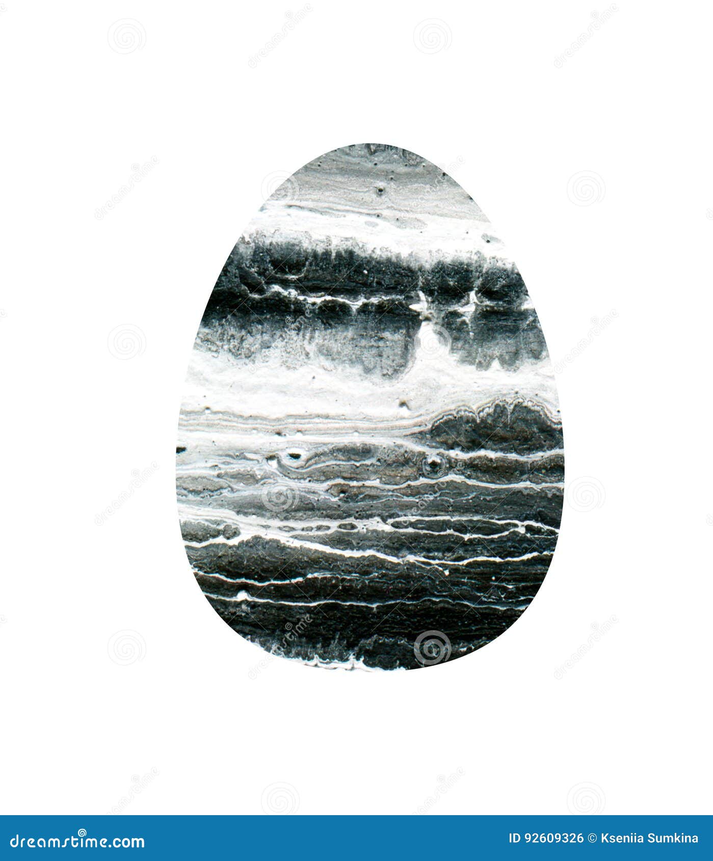 Happy Easter Monochrome Egg with Acrylic Texture on White Background ...