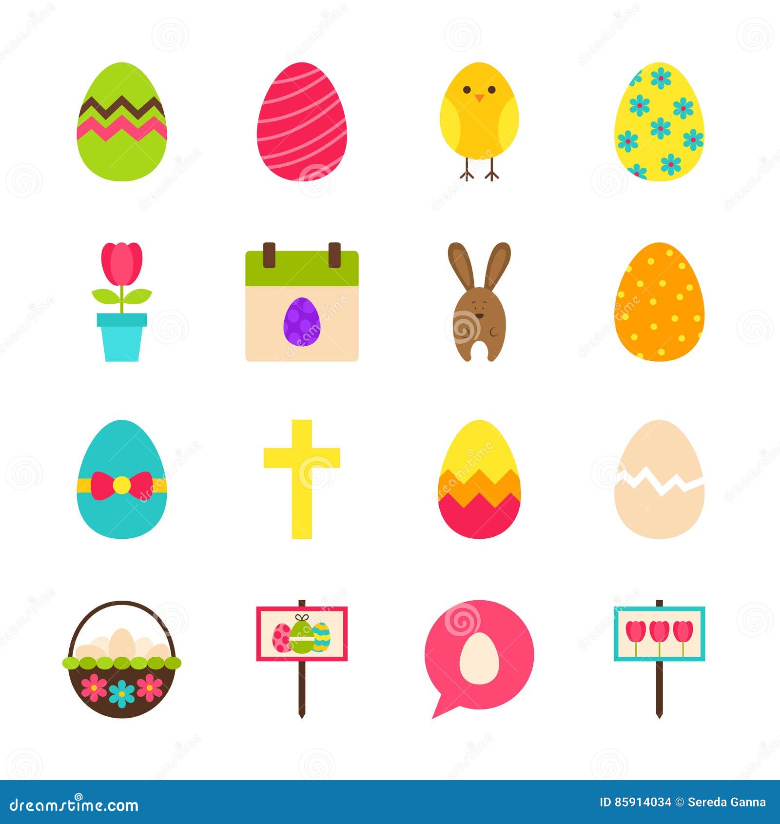 Happy Easter Objects stock vector. Illustration of decor - 85914034