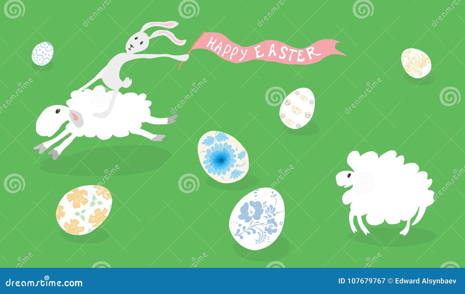 Happy Easter. Happy Easter. Painted Holiday Symbols. Stock Illustration ...