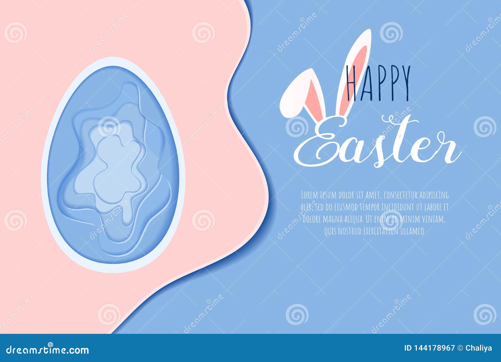 Happy Easter Paper Art. Paper Craft Layered in Egg Shape. Paper Cut ...