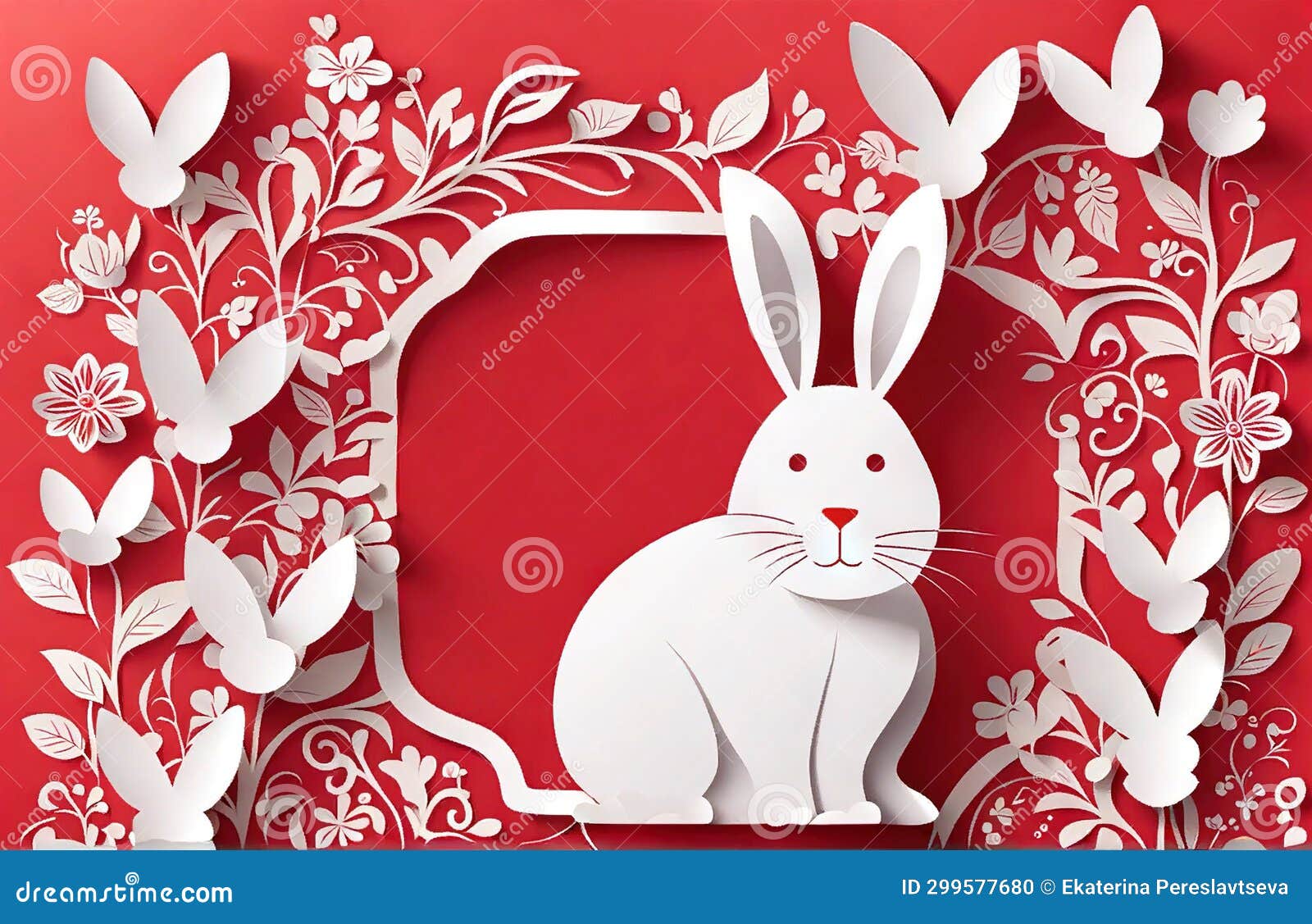 Happy Easter Paper Art with Easter Eggs and Rabbit, Greeting Card ...