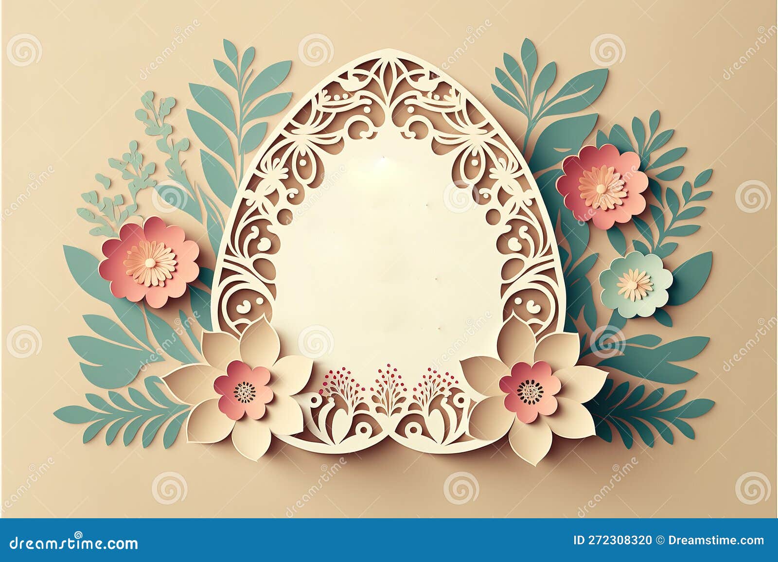 Happy Easter Paper Cut Greeting Card. Vector Illustration. Generative ...