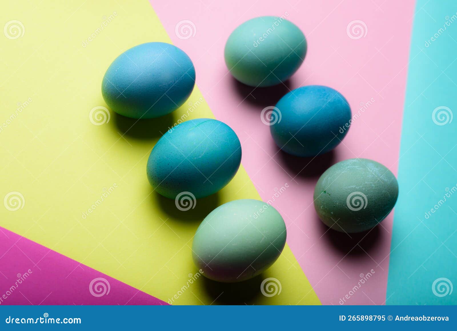Happy Easter Pastel Coloured Background. Hand Painted Easter Eggs ...