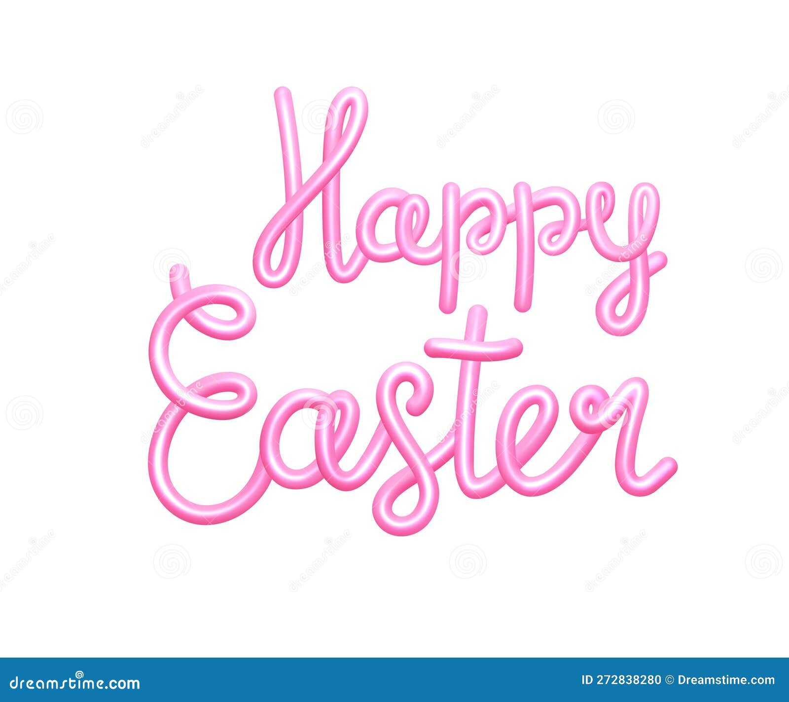 Happy Easter Pink 3D Text. Happy Easter Colorful 3d Paint Lettering ...