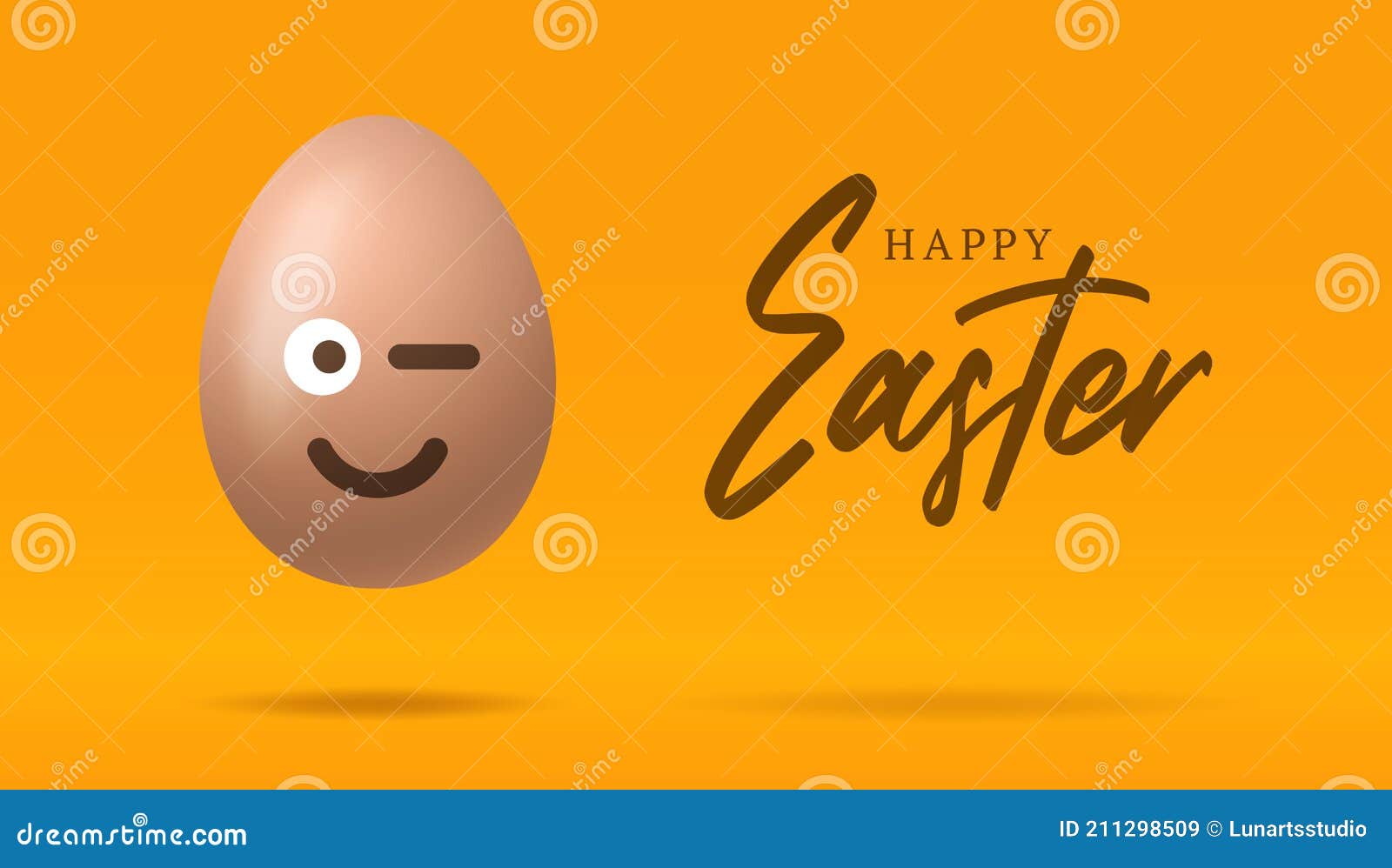 Happy Easter Poster, Easter Eggs with Cute Smiling Emoji Faces, Vector ...