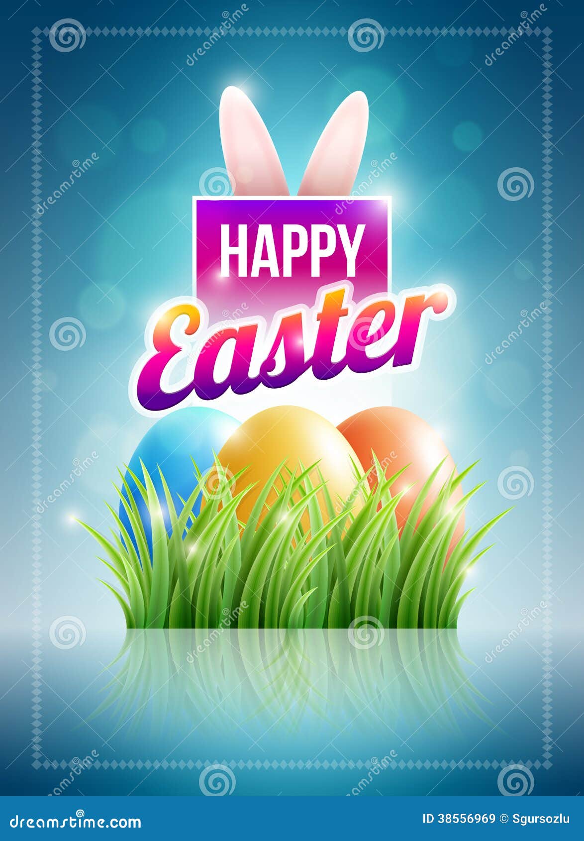 Easter Poster Template With 3d Realistic Eggs, Spring Pink Background ...