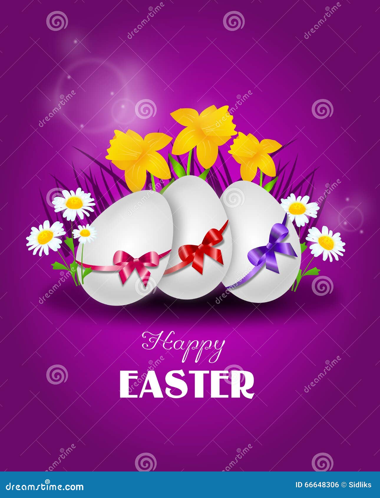 Happy Easter Purple Greeting Card Stock Illustration - Illustration of ...
