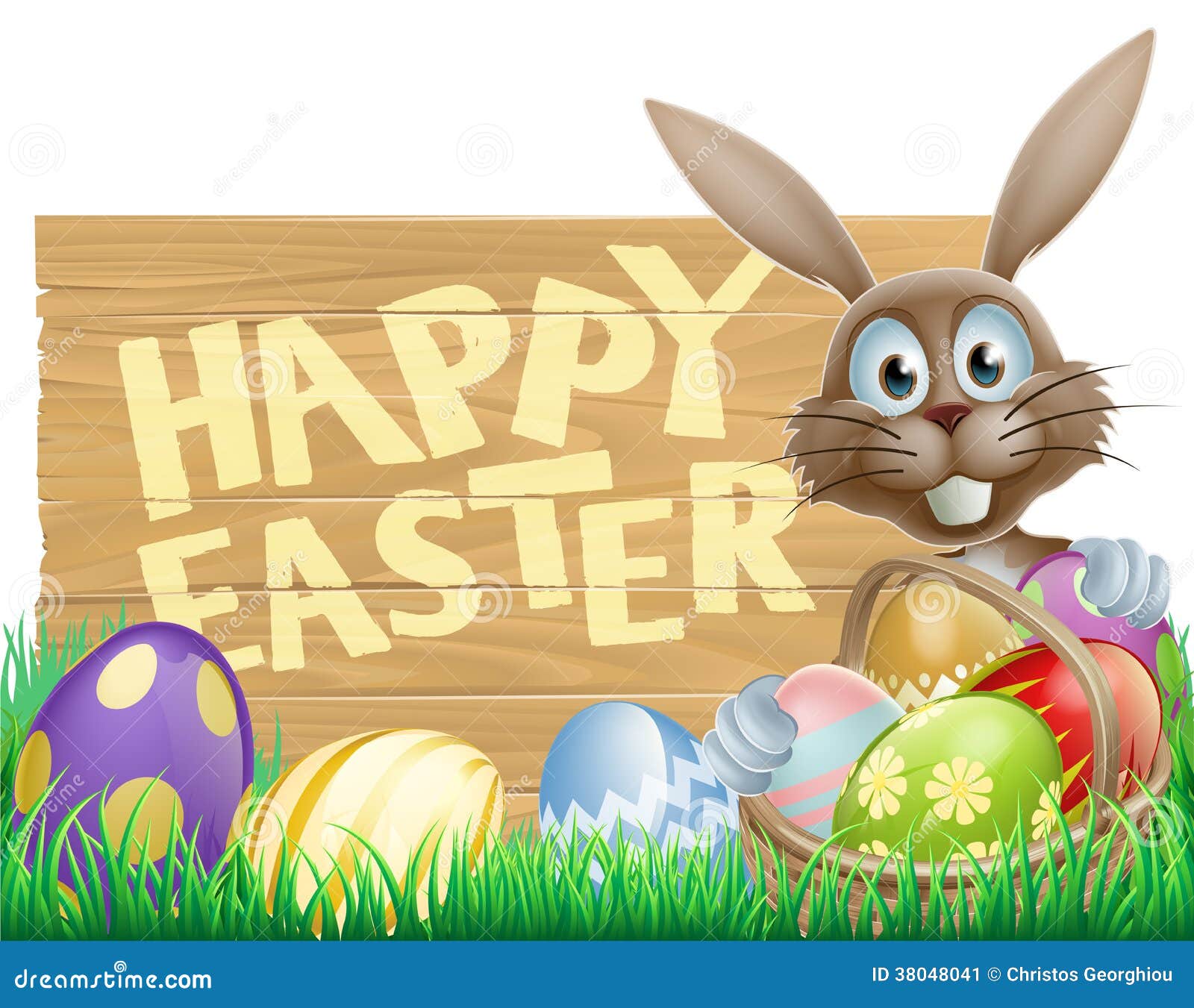 Happy Easter rabbit stock vector. Illustration of hunt - 38048041