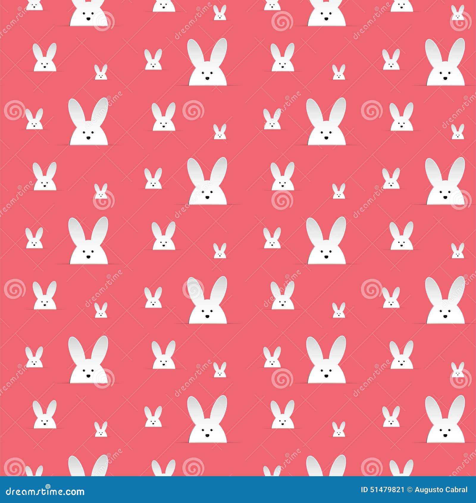 Happy Easter Rabbit Bunny Pink Seamless Background Stock Vector ...