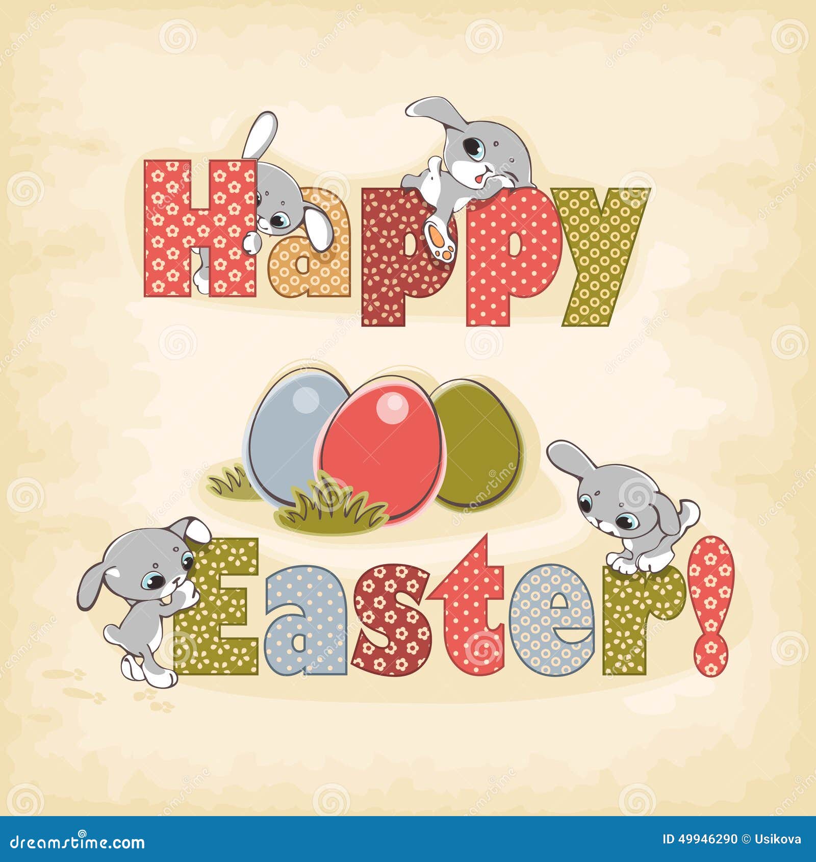 Happy easter rabbit stock vector. Illustration of cartoon - 49946290