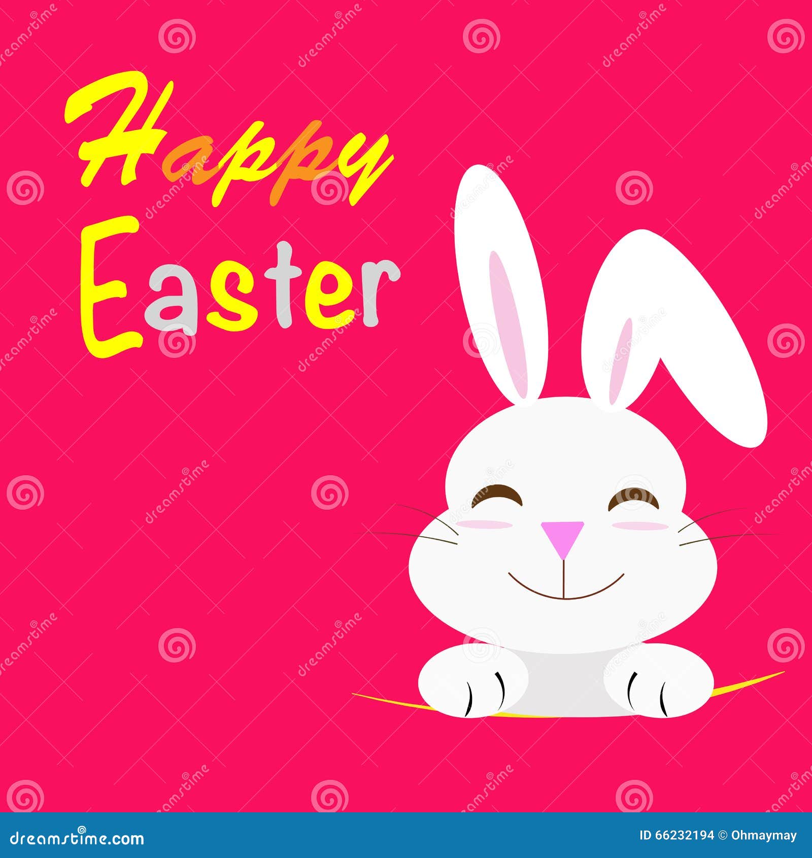 Happy easter rabbit stock vector. Illustration of cartoon - 66232194