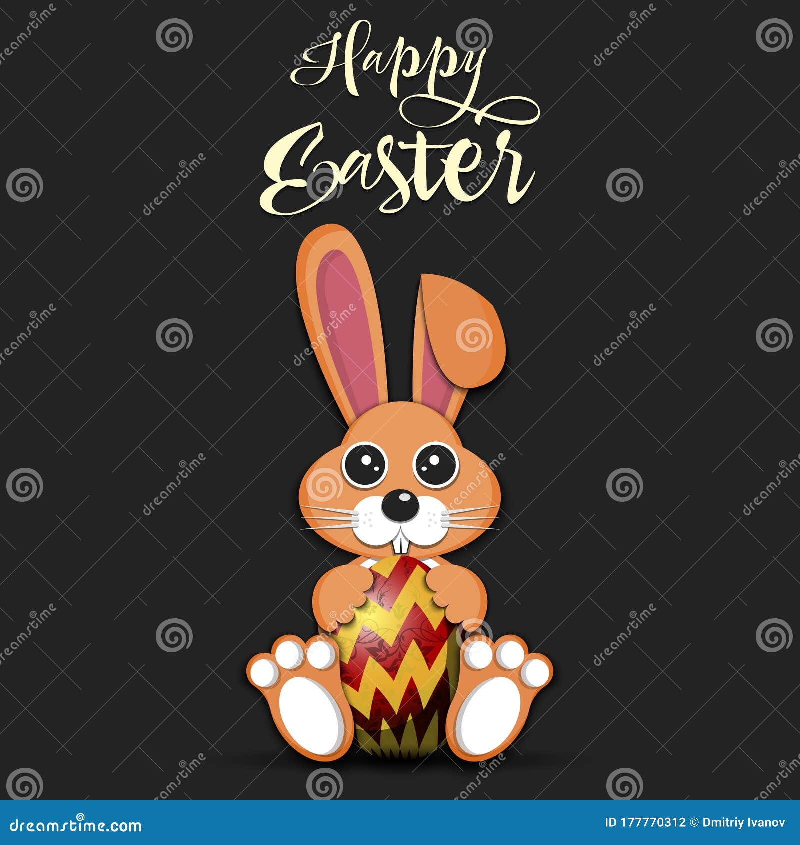 Happy Easter. Easter Bunny Logo Design Template Stock Vector ...