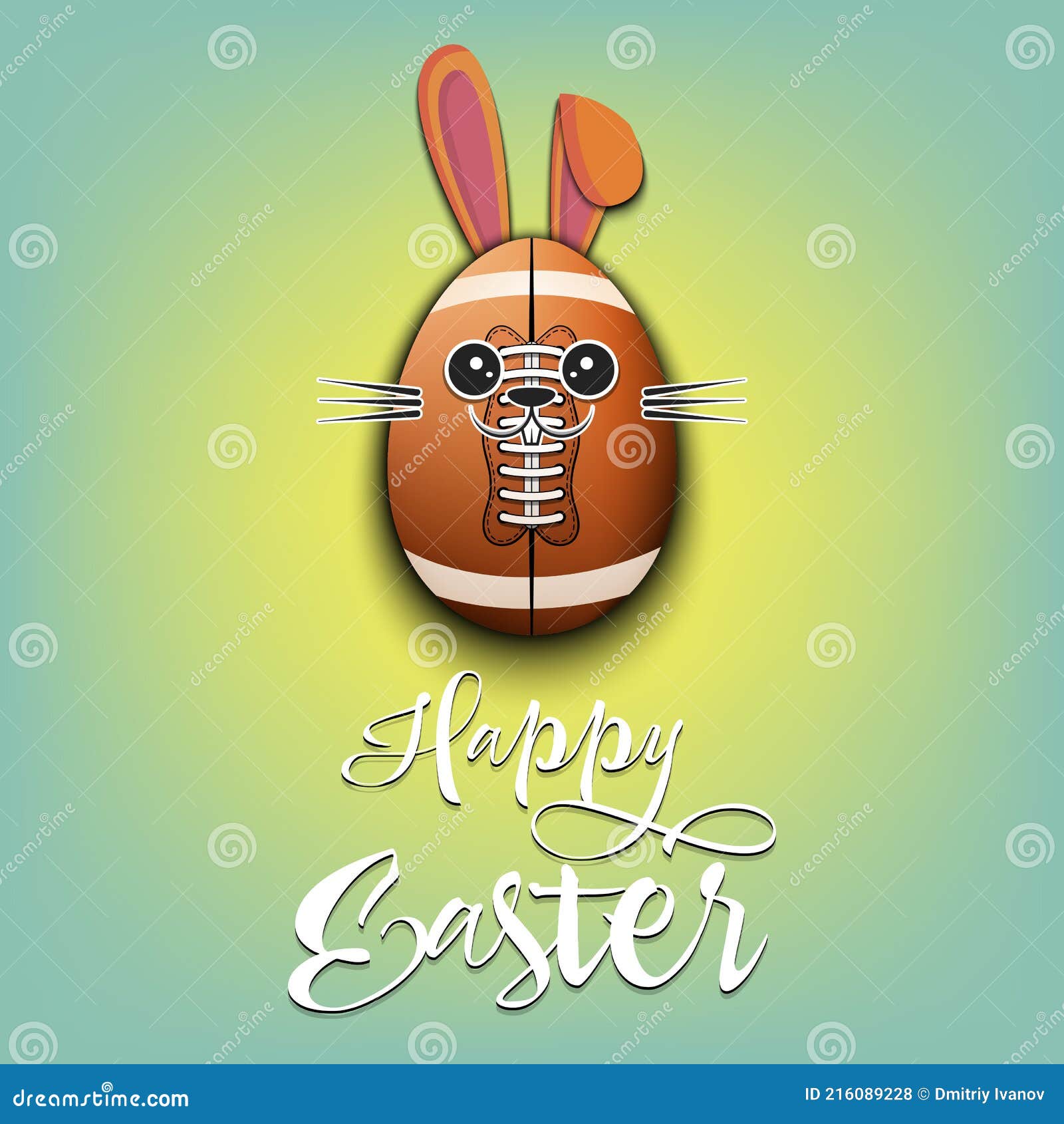 Happy Easter. Rabbit in the Form of Football Ball Stock Vector ...