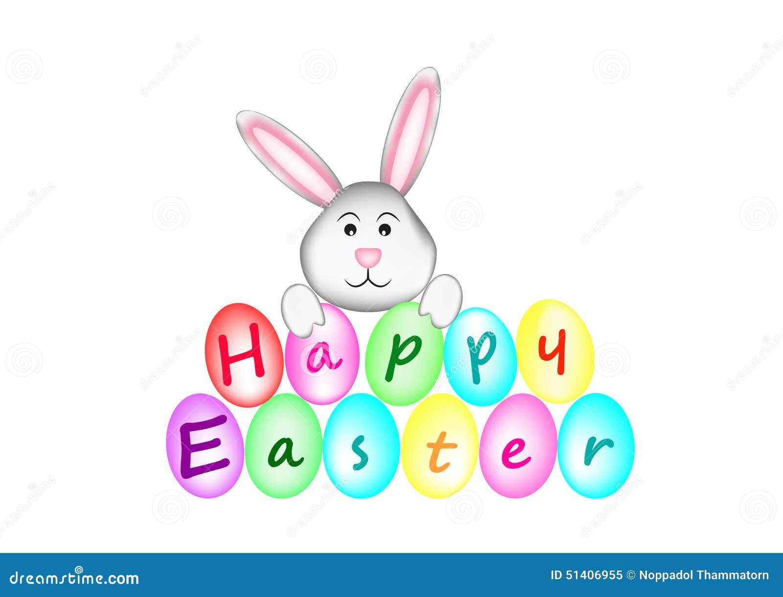 Happy Easter_Rabbit stock illustration. Illustration of celebration ...