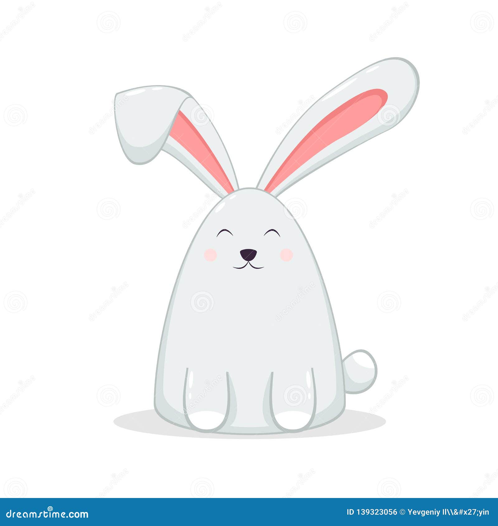Happy Easter Rabbit on White Background Stock Vector - Illustration of ...