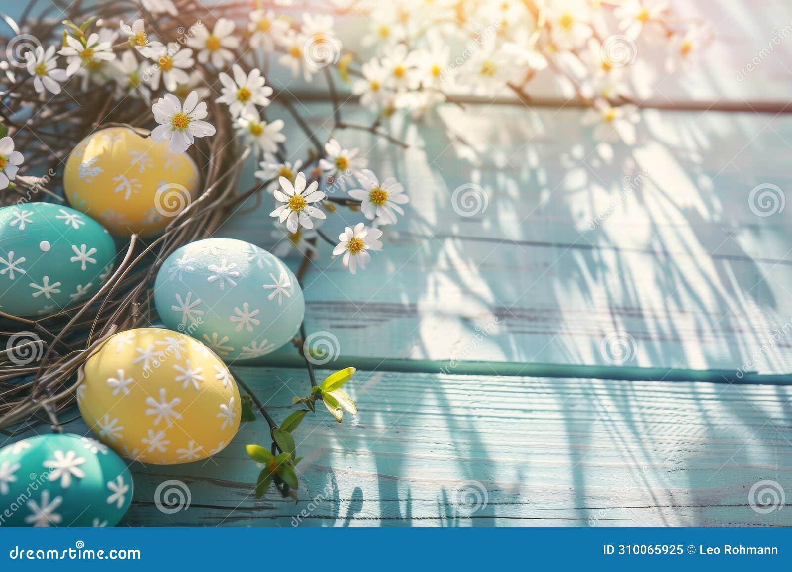 Happy Easter Rejoice Eggs Pastel Party Basket. White Handful Bunny ...