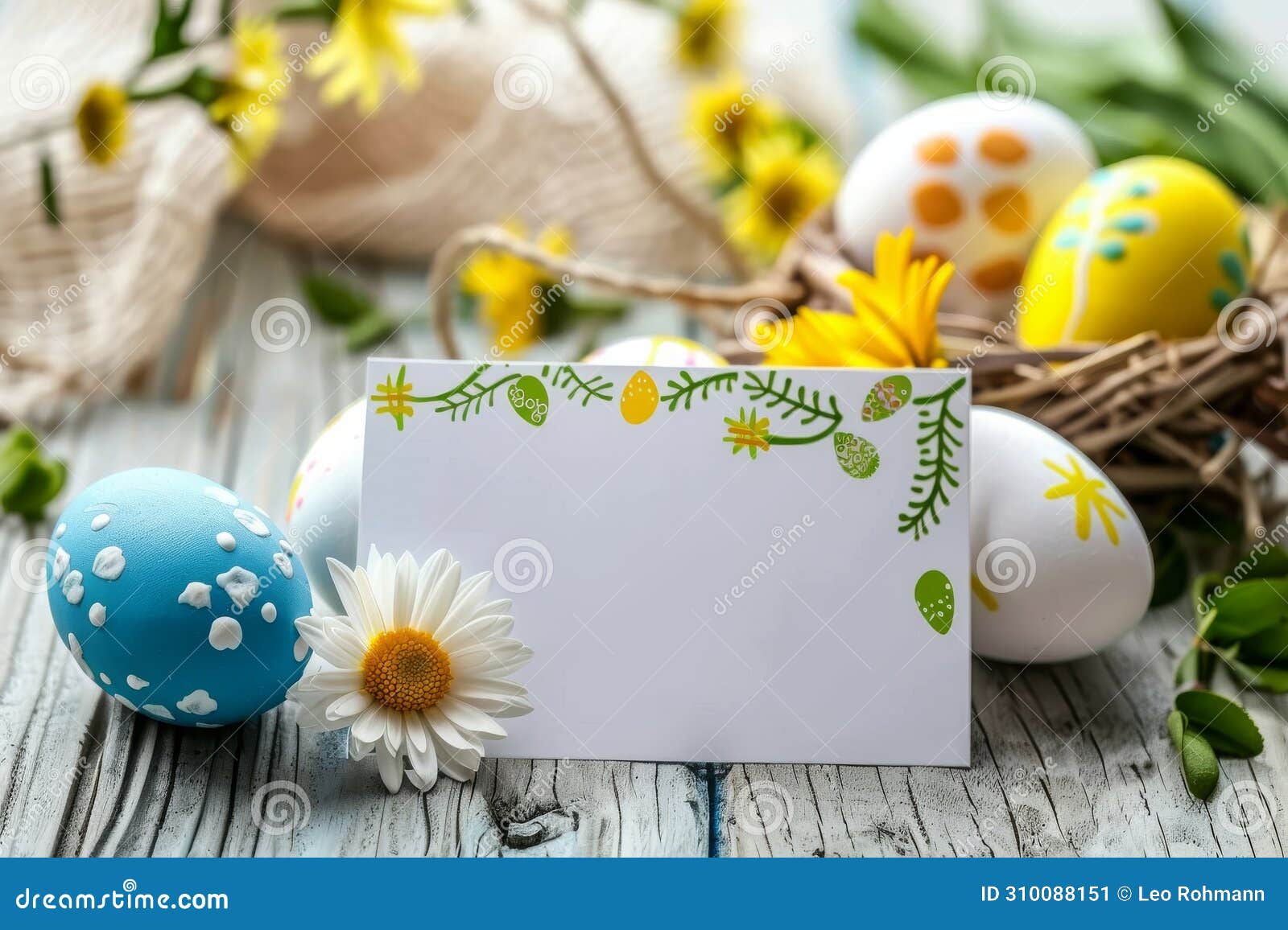Happy Easter Religious Observances Eggs Easter Atmosphere Basket. White ...