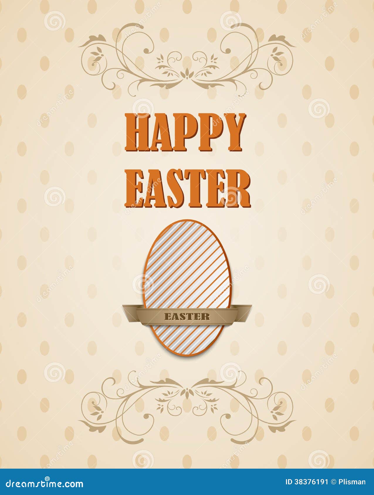 Happy Easter retro card stock vector. Illustration of trendy - 38376191