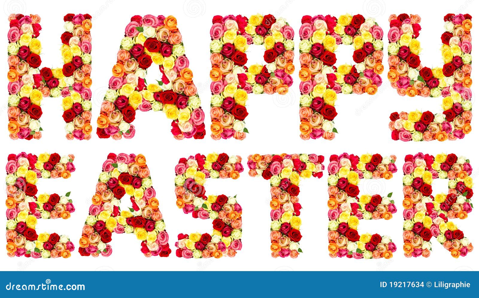 HAPPY EASTER, Roses Flower Letters Stock Photo - Image of letter, color ...