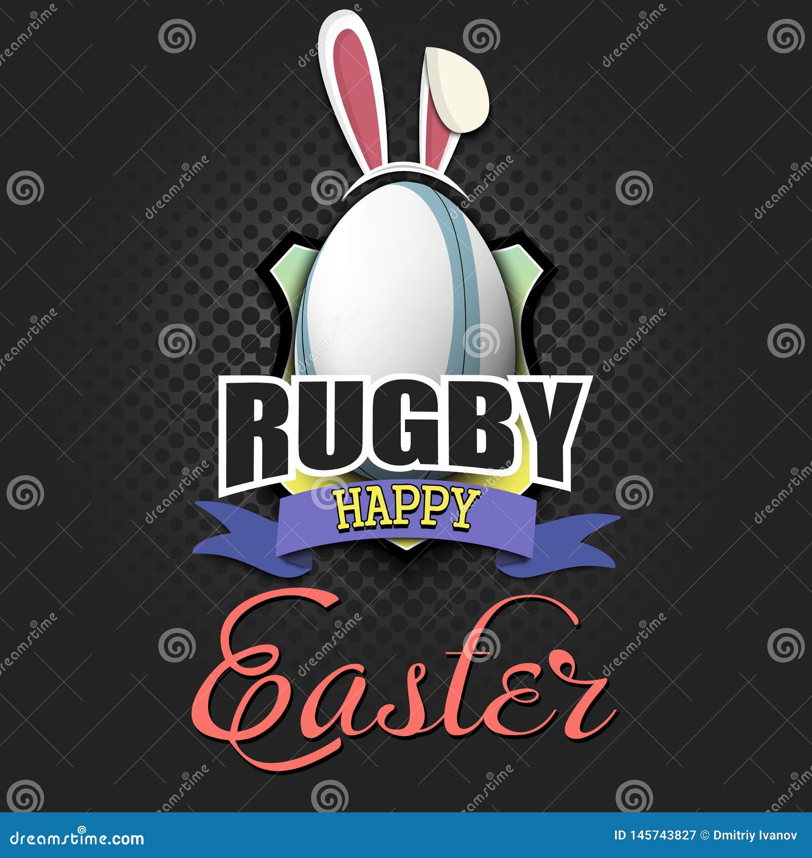 Happy Easter. Rugby Ball in the Form of a Egg Stock Vector ...