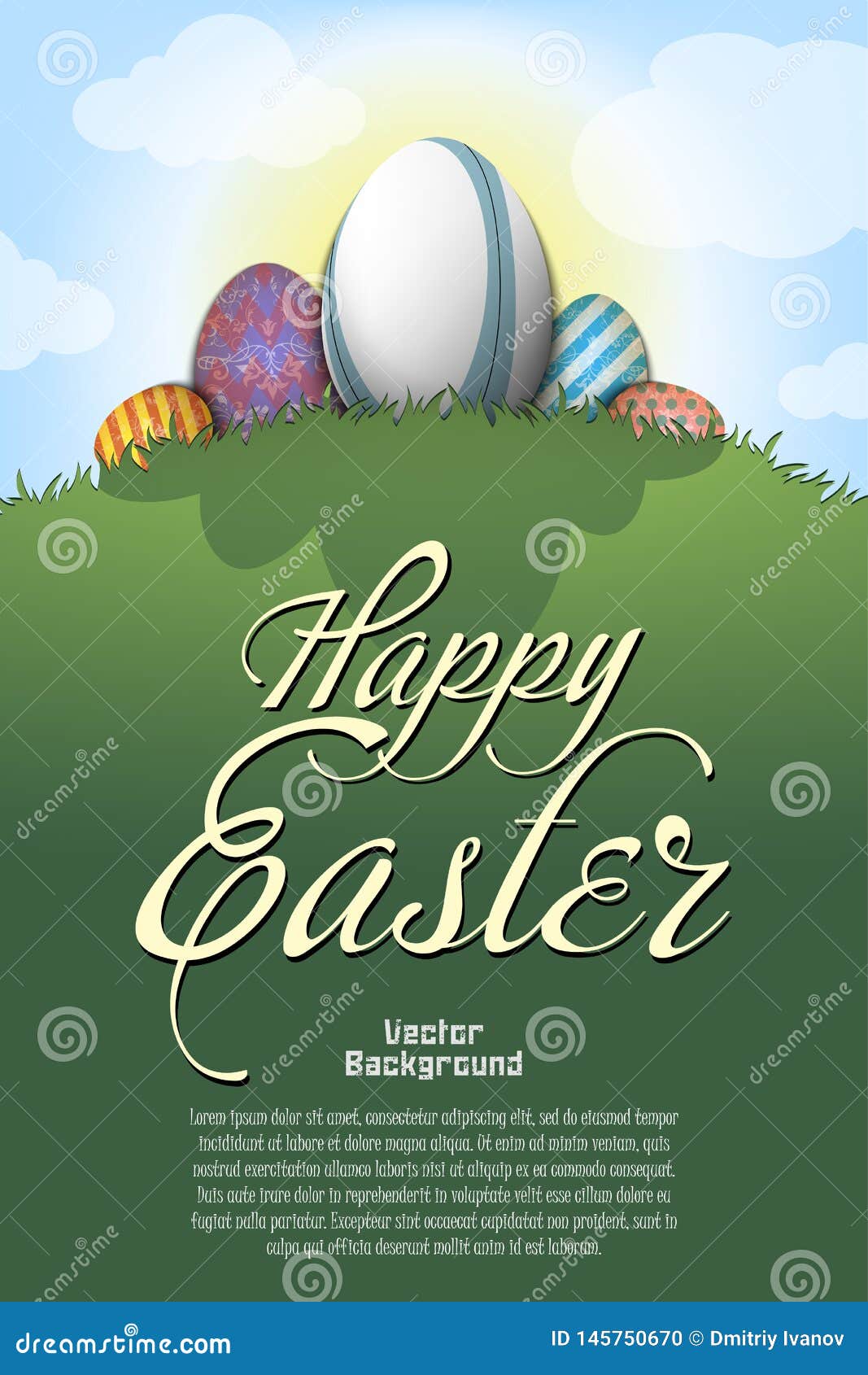 Happy Easter. Rugby Ball in the Form of Egg Stock Vector - Illustration ...
