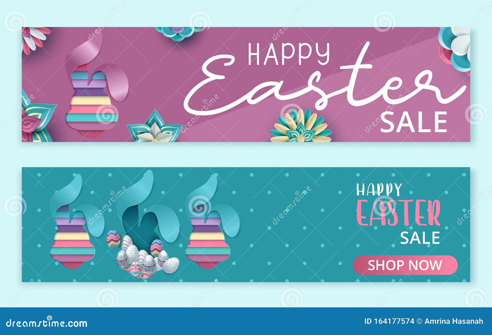 Happy Easter Sale Banner, Poster, Invitation, Leaflet Template Design ...
