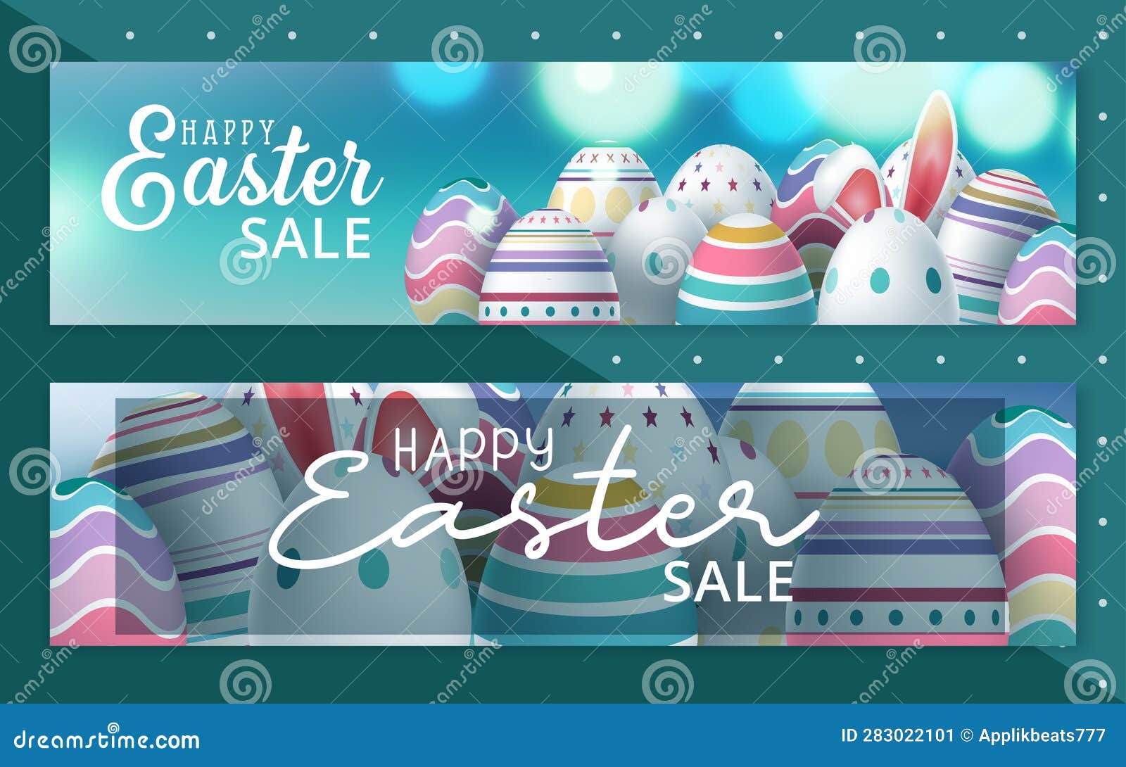 Happy Easter Sale Banner, Poster, Invitation, Leaflet Template Design ...