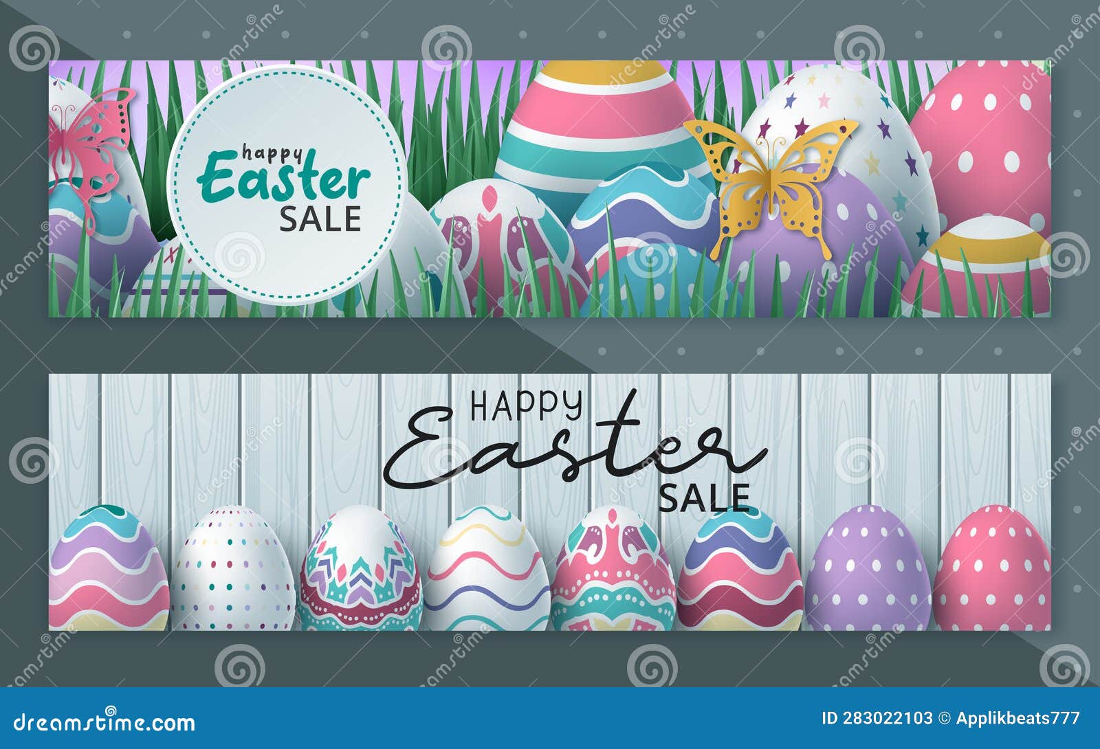 Happy Easter Sale Banner, Poster, Invitation, Leaflet Template Design ...