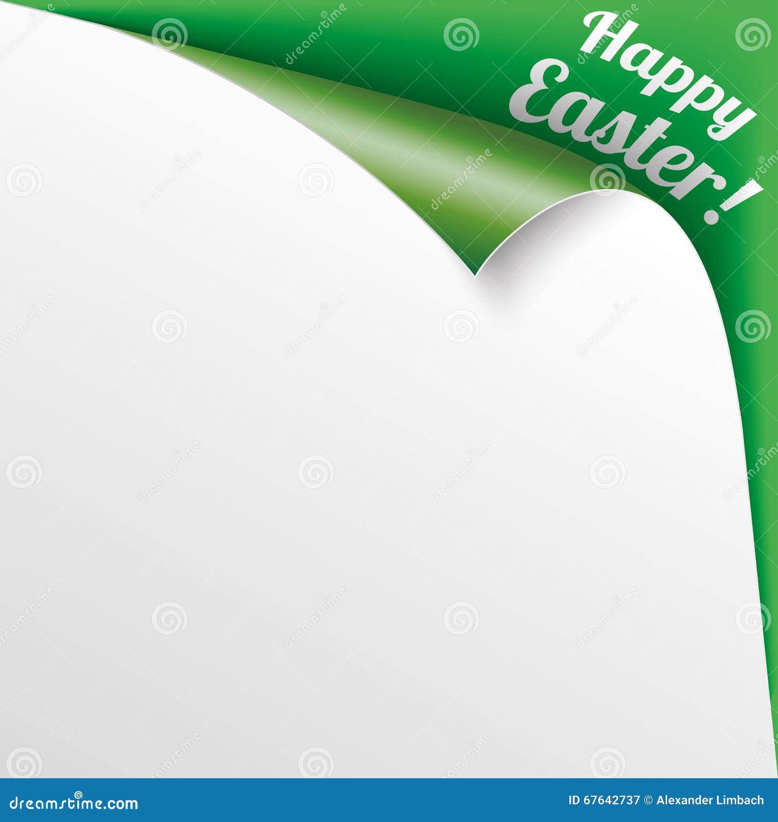 Happy Easter Scrolled Corner Green Paper Cover Stock Vector ...